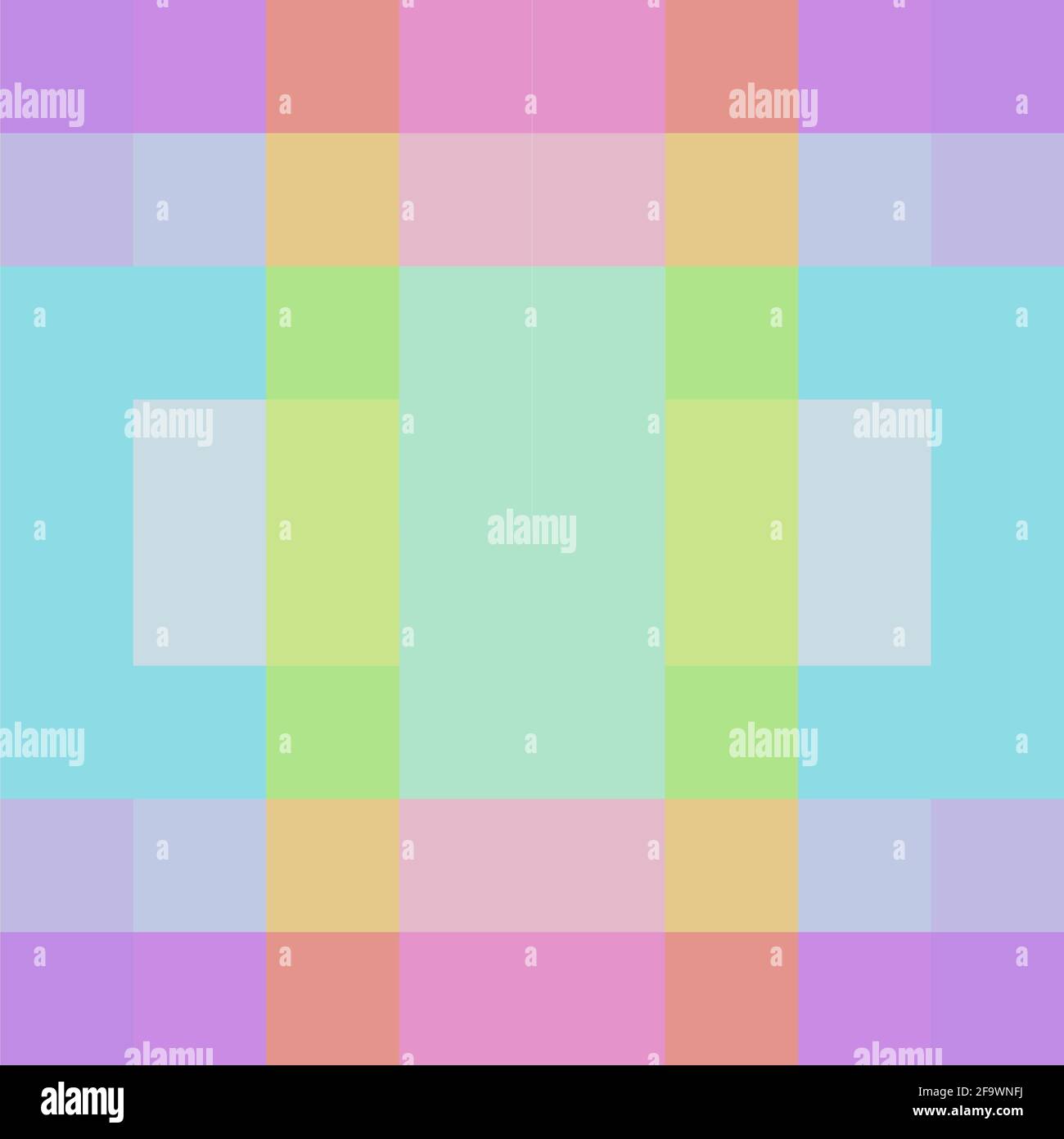 Cute 2D pixelated artwork of rainbow squares Stock Photo - Alamy