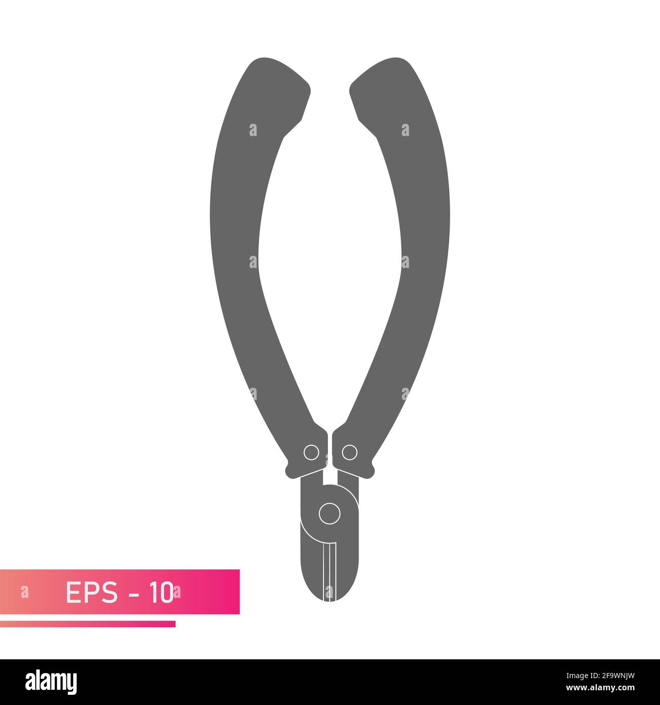 Wire cutters, for the electrician. Solid design. On a white background ...