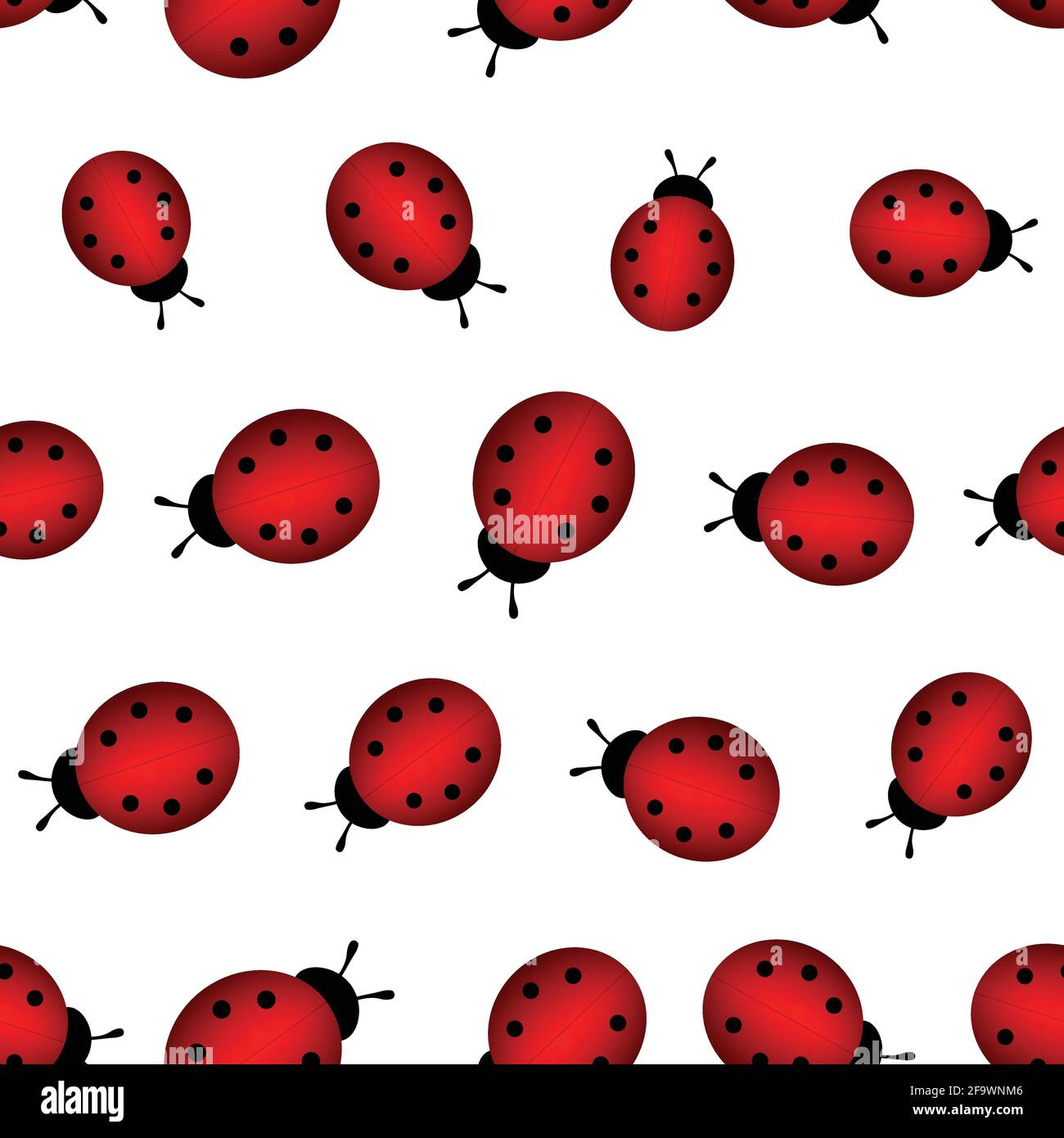 Fashion animal seamless pattern with colorful ladybird on white ...
