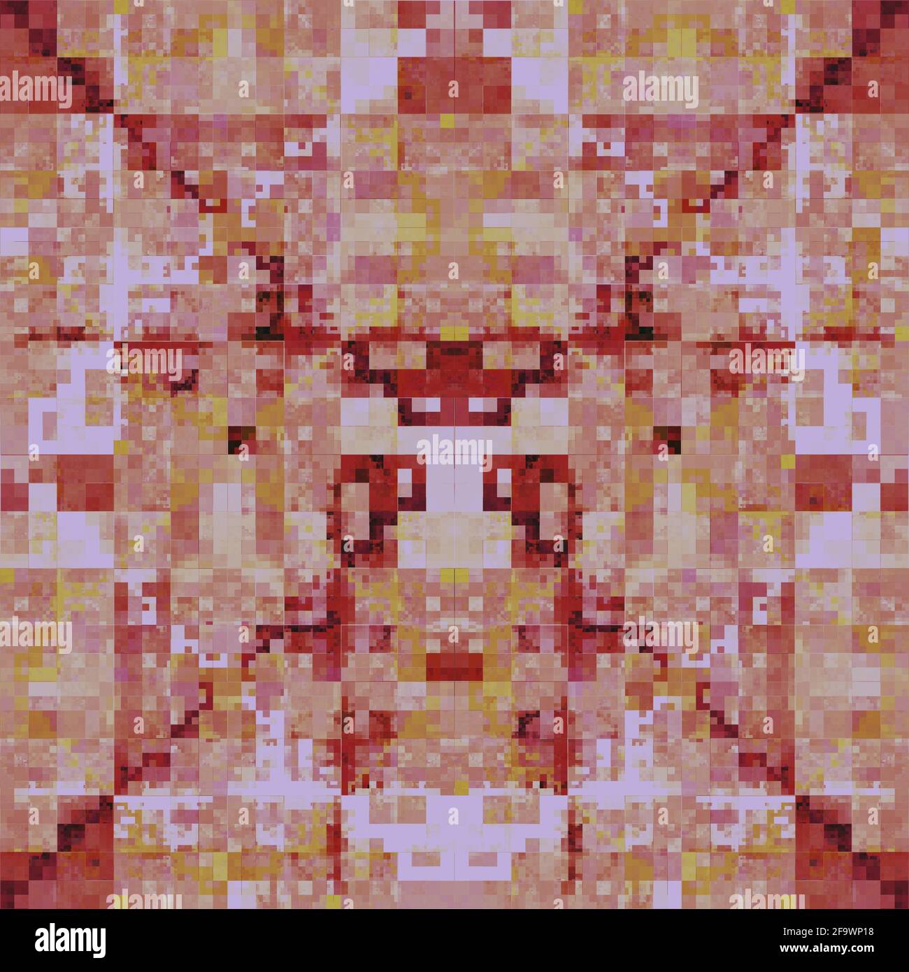 2D illustration of red glitchy line patterns and flames Stock Photo - Alamy