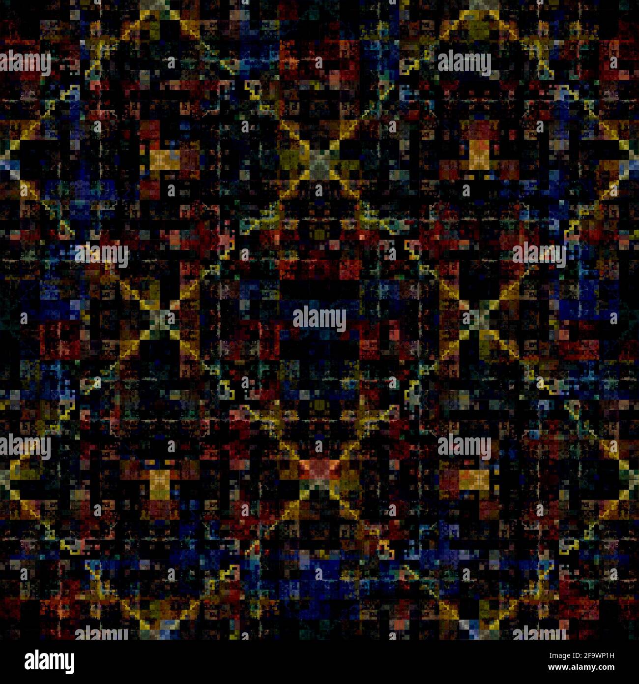 Black background with orange square outlines and RGB glitches Stock ...