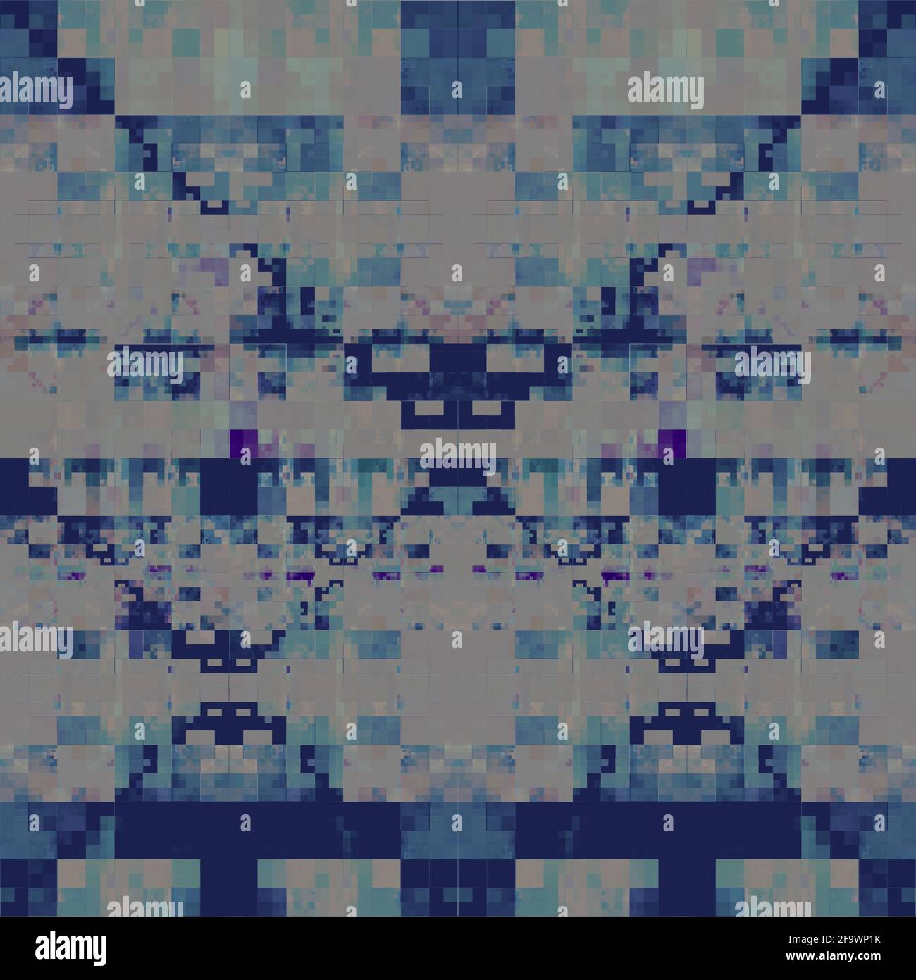 2D illustration of blue pixelated triangular shapes Stock Photo - Alamy