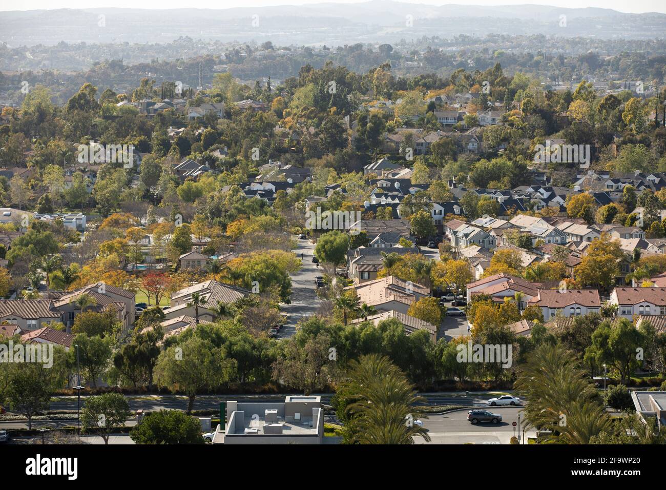 Sunny daytime view neighborhood hi-res stock photography and images - Alamy