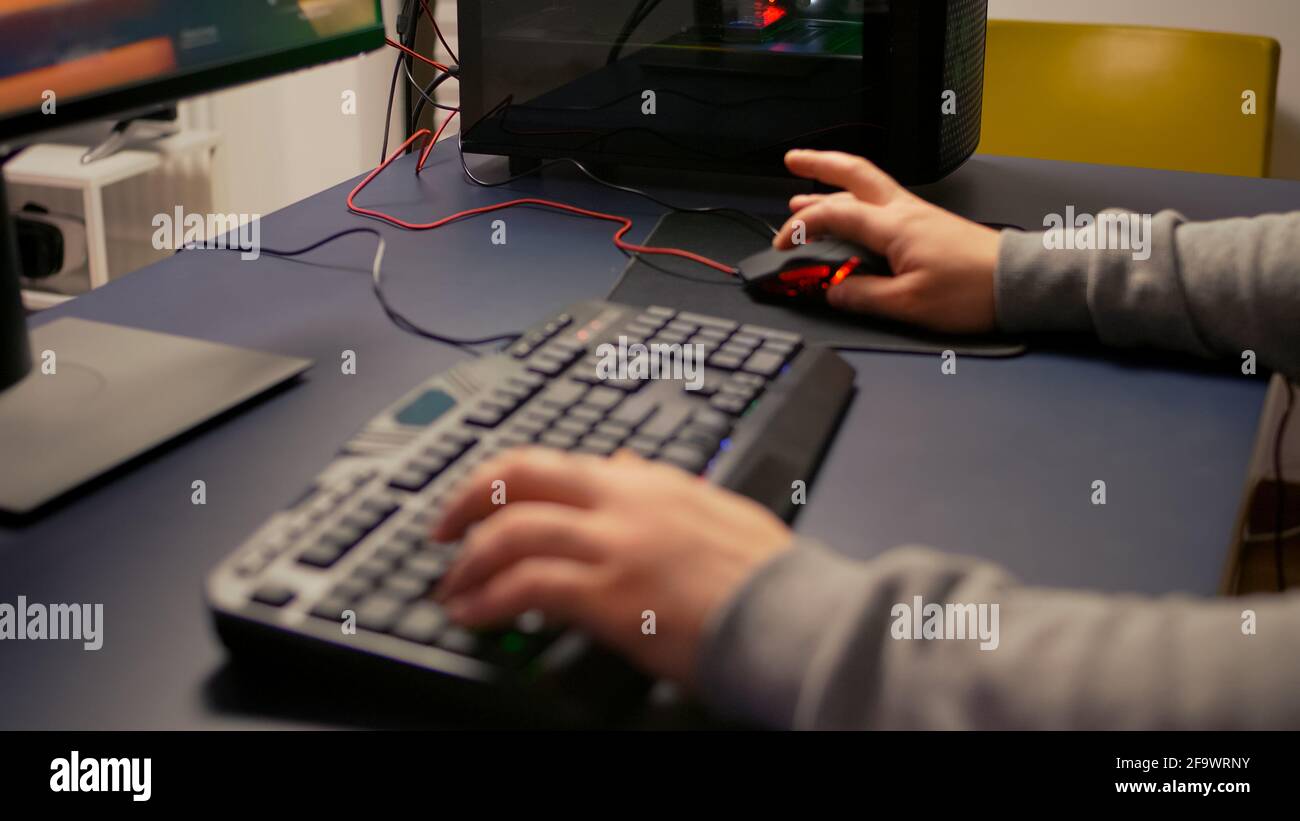 Closeup player hands using rgb hi-res stock photography and images - Alamy