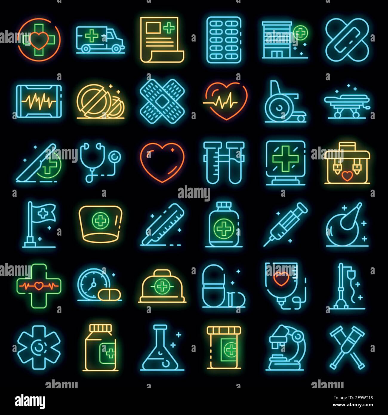 First medical aid icons set. Outline set of first medical aid vector ...