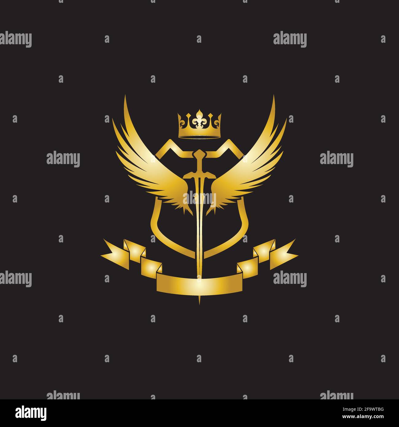 Gold shield and swords Stock Vector Images - Alamy