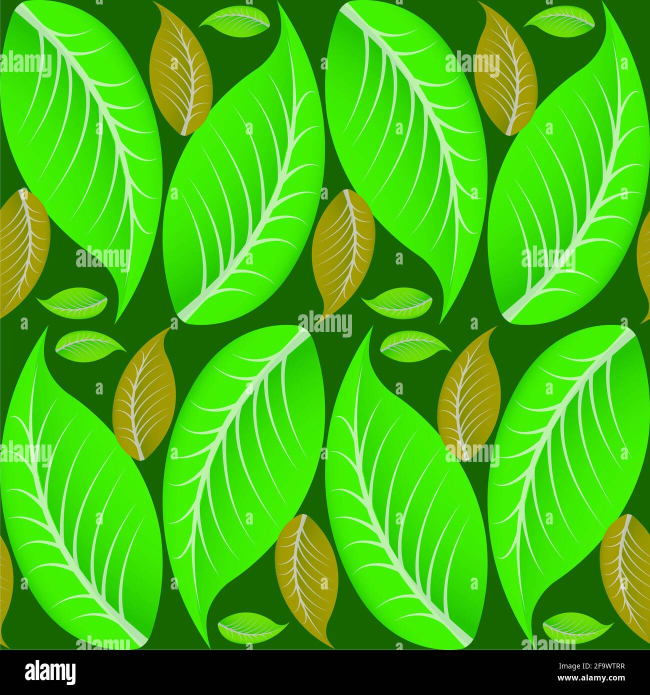 green color leaf flora repeat pattern illustration Stock Photo - Alamy