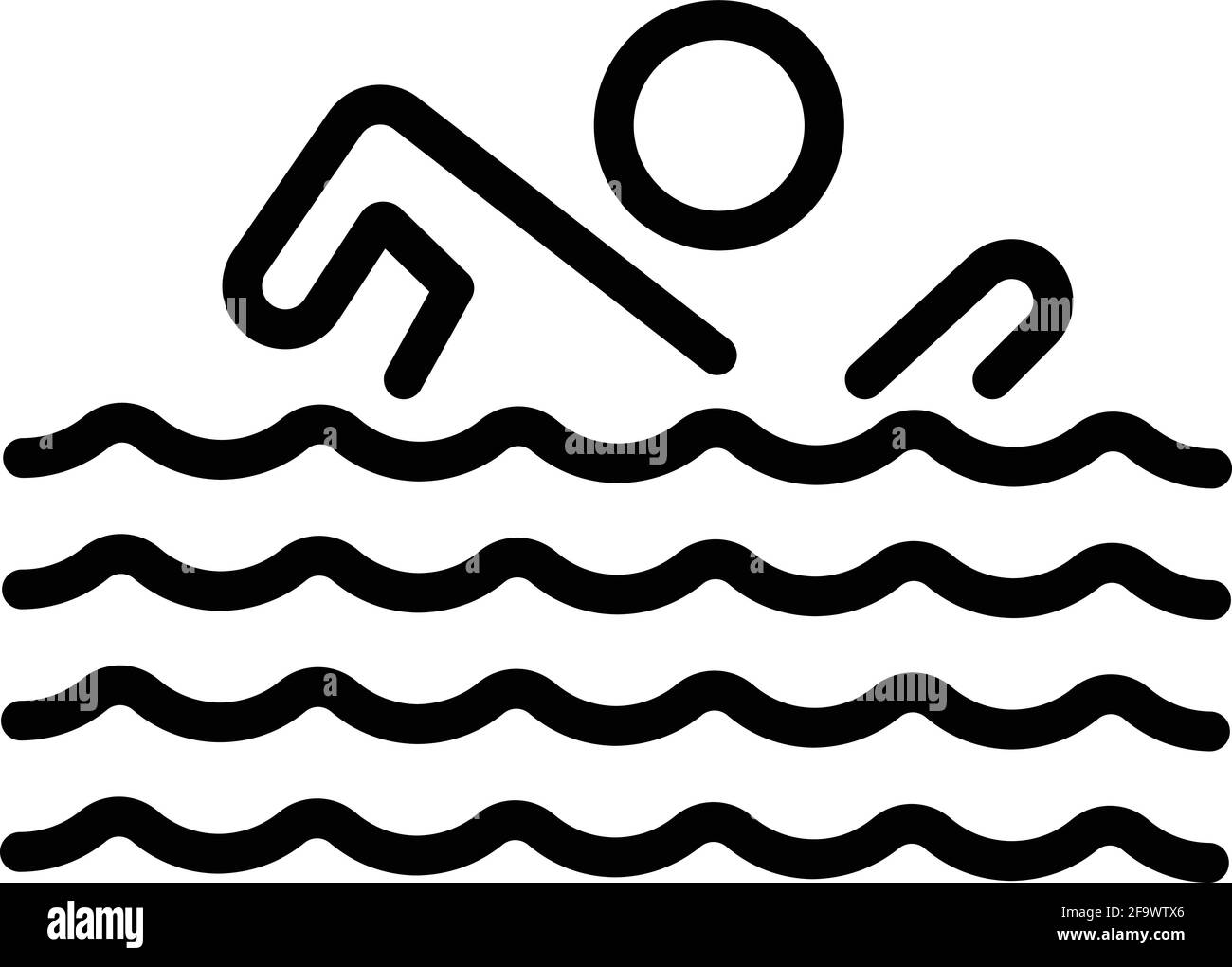 Swimming competition icon. Outline Swimming competition vector icon for ...