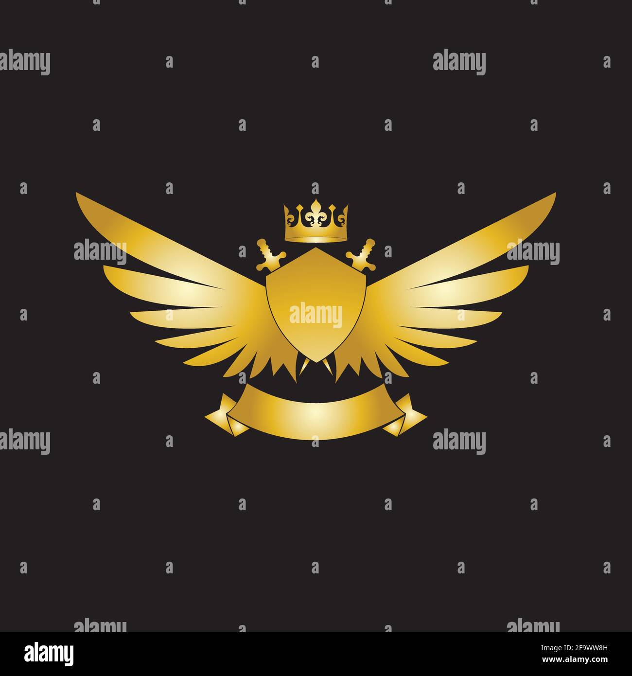 Gold shield and swords Stock Vector Images - Alamy