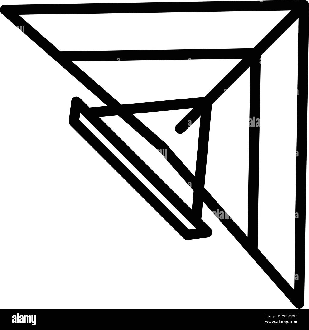 Hang glider icon. Outline Hang glider vector icon for web design ...