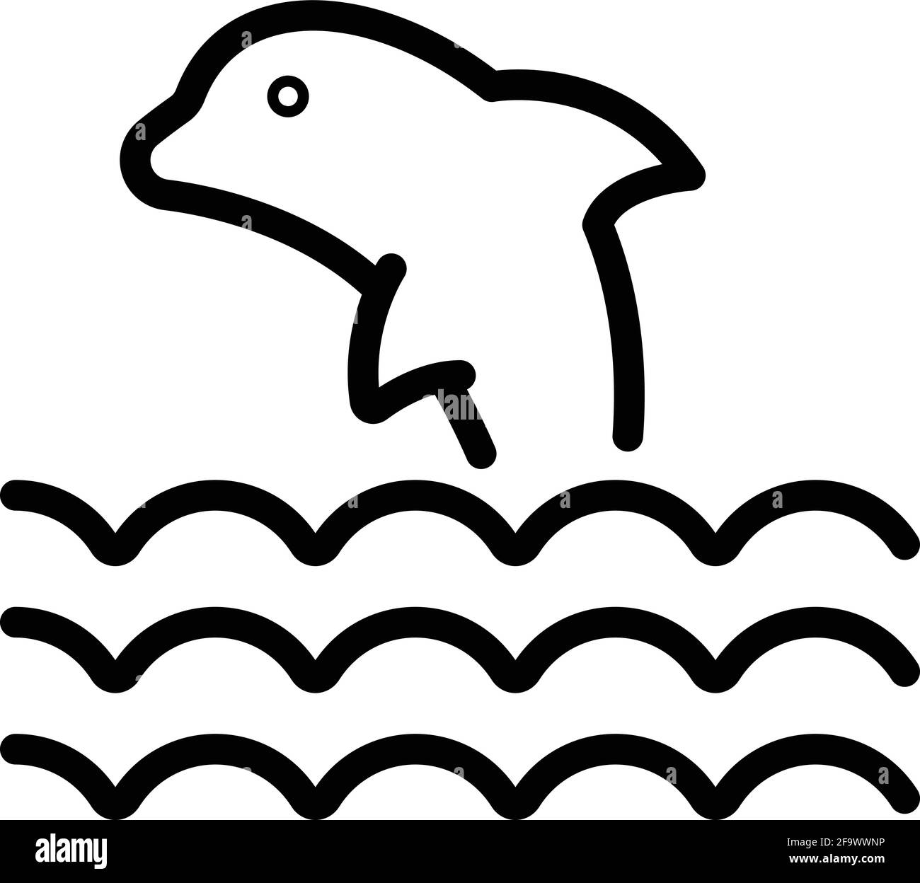 Ocean dolphin icon. Outline Ocean dolphin vector icon for web design ...