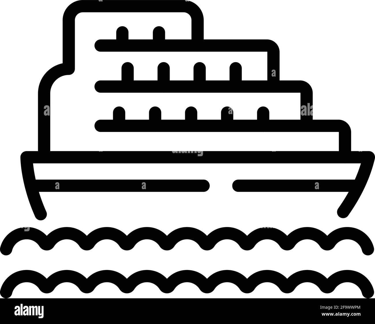 Travel boat icon. Outline Travel boat vector icon for web design ...