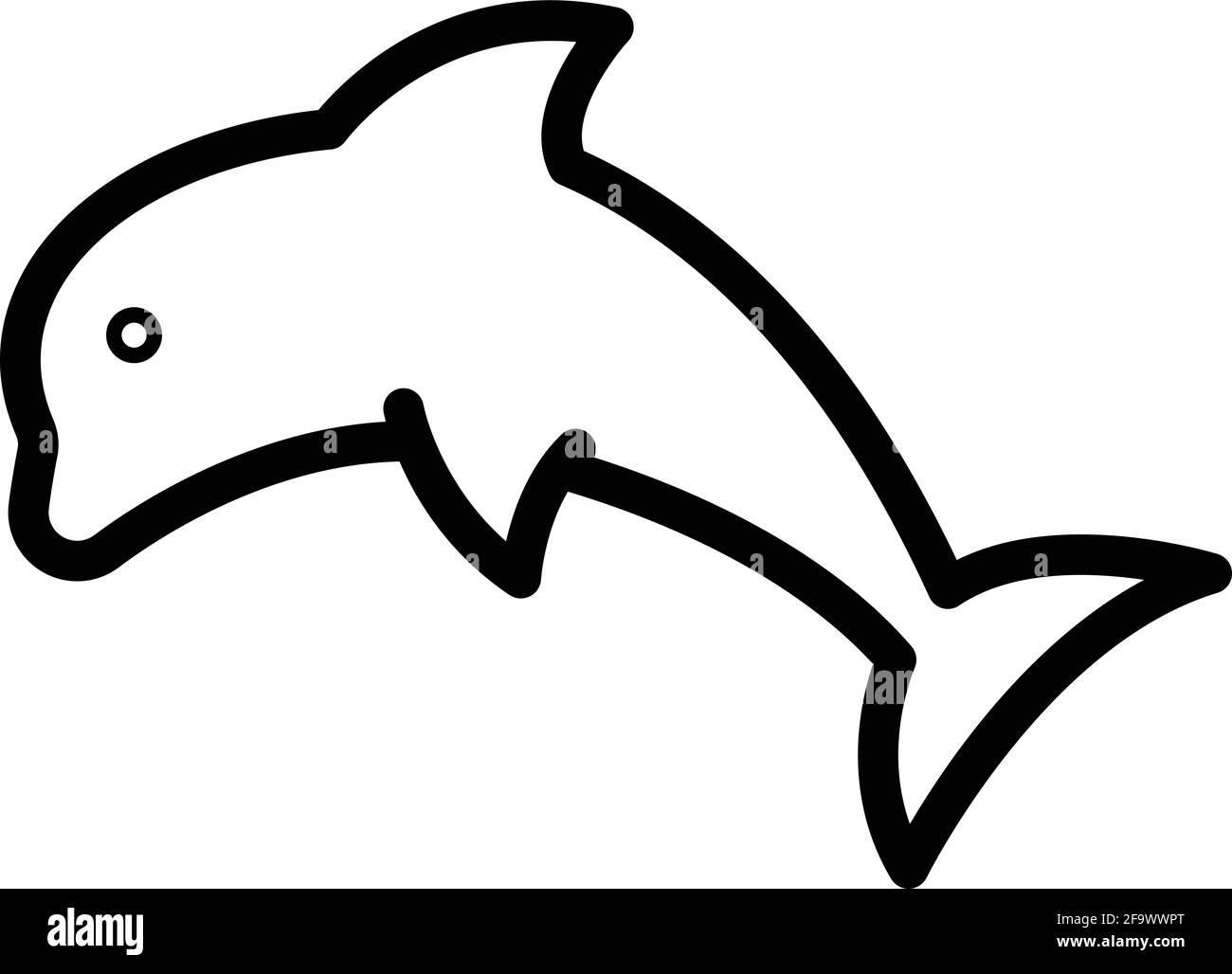 Marine dolphin icon. Outline Marine dolphin vector icon for web design ...