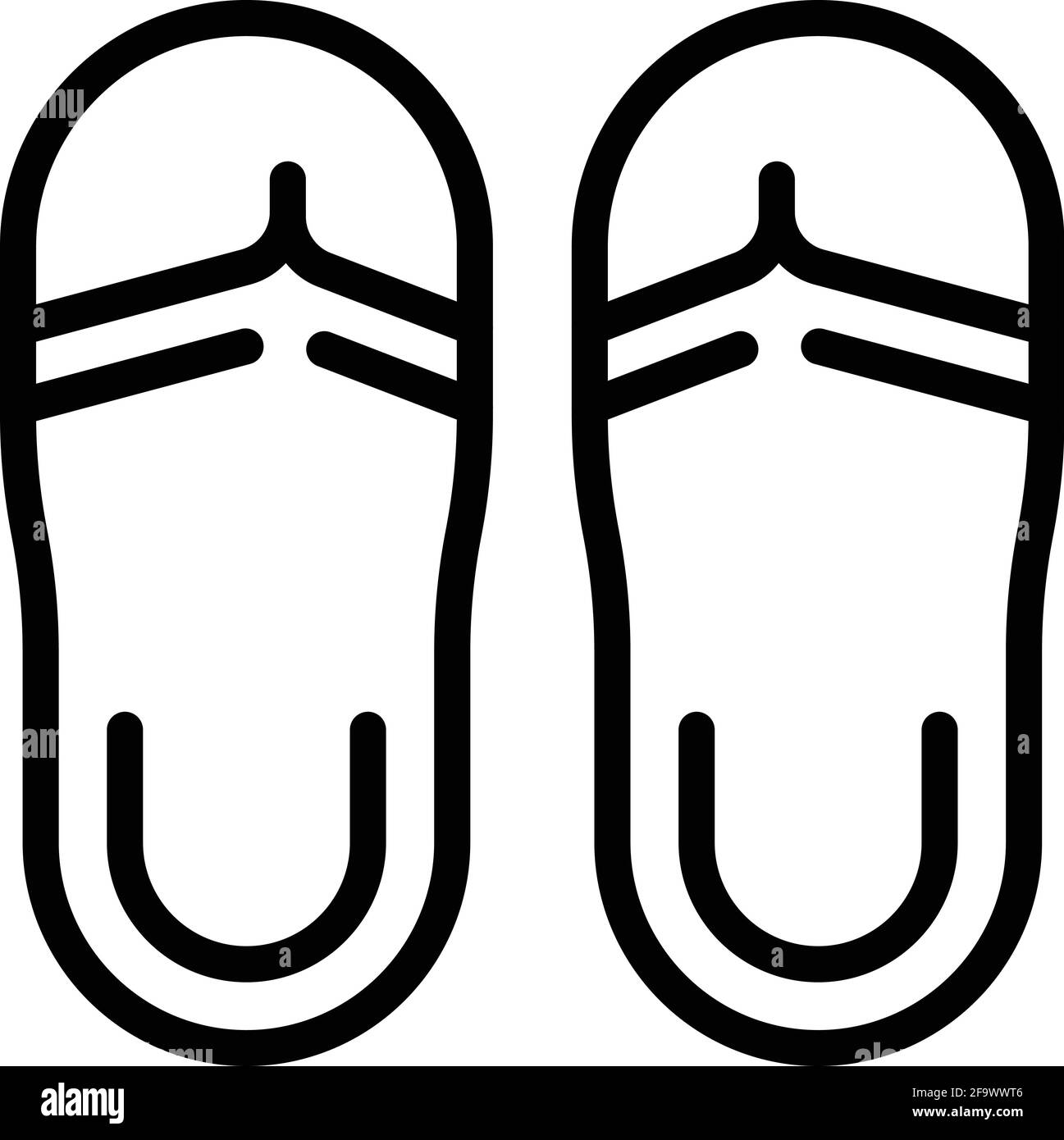 Beach slippers icon. Outline Beach slippers vector icon for web design isolated on white ...