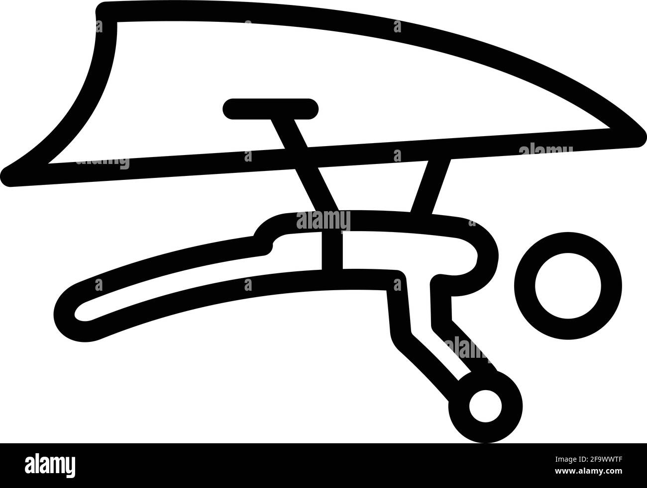 Man hang gliding icon. Outline Man hang gliding vector icon for web ...