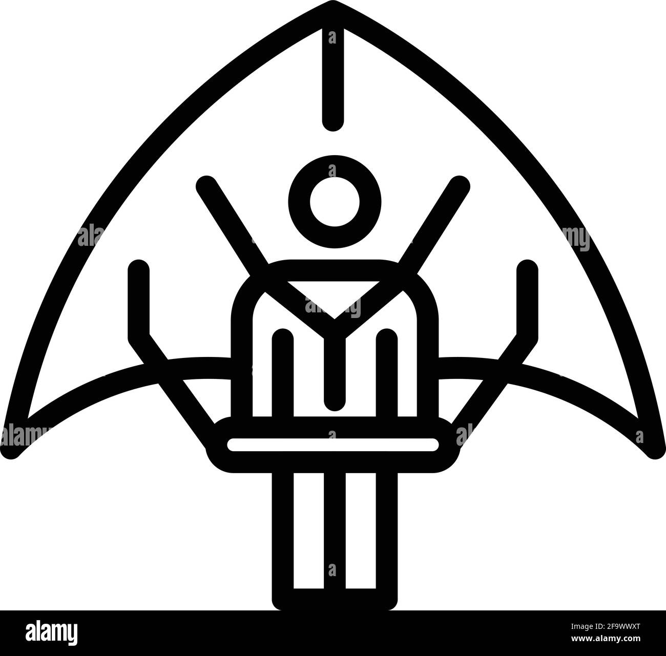 Pilot hang glider icon. Outline Pilot hang glider vector icon for web ...