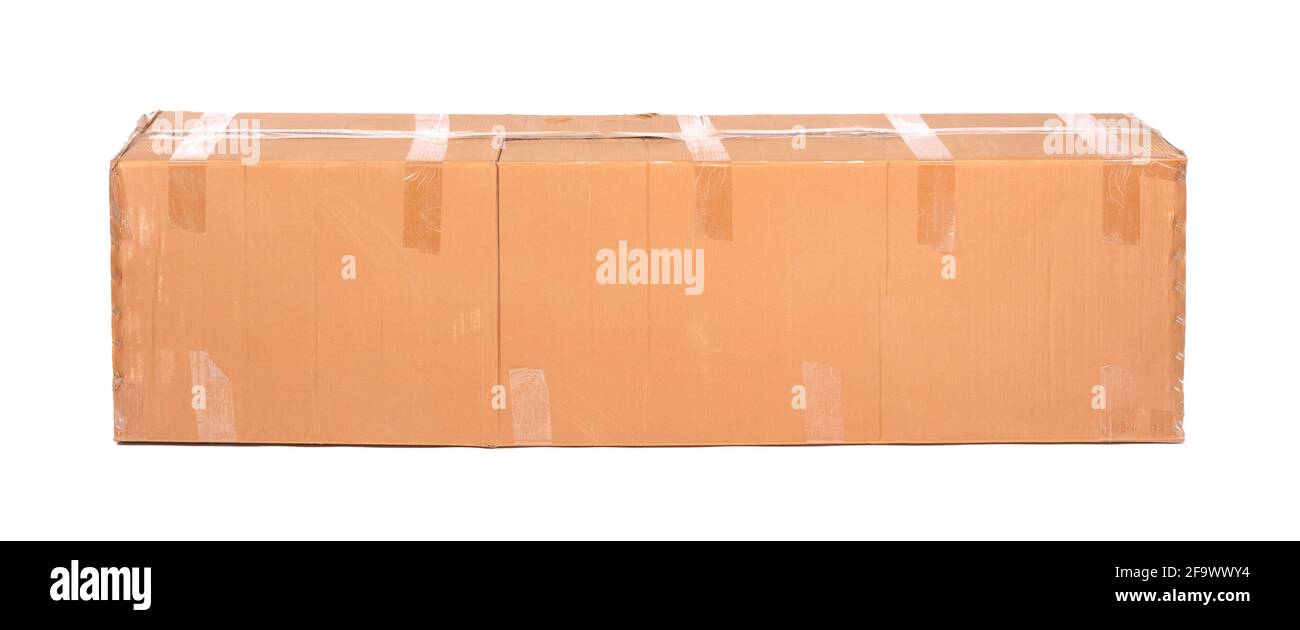 Very large cardboard box, isolated on white Stock Photo - Alamy