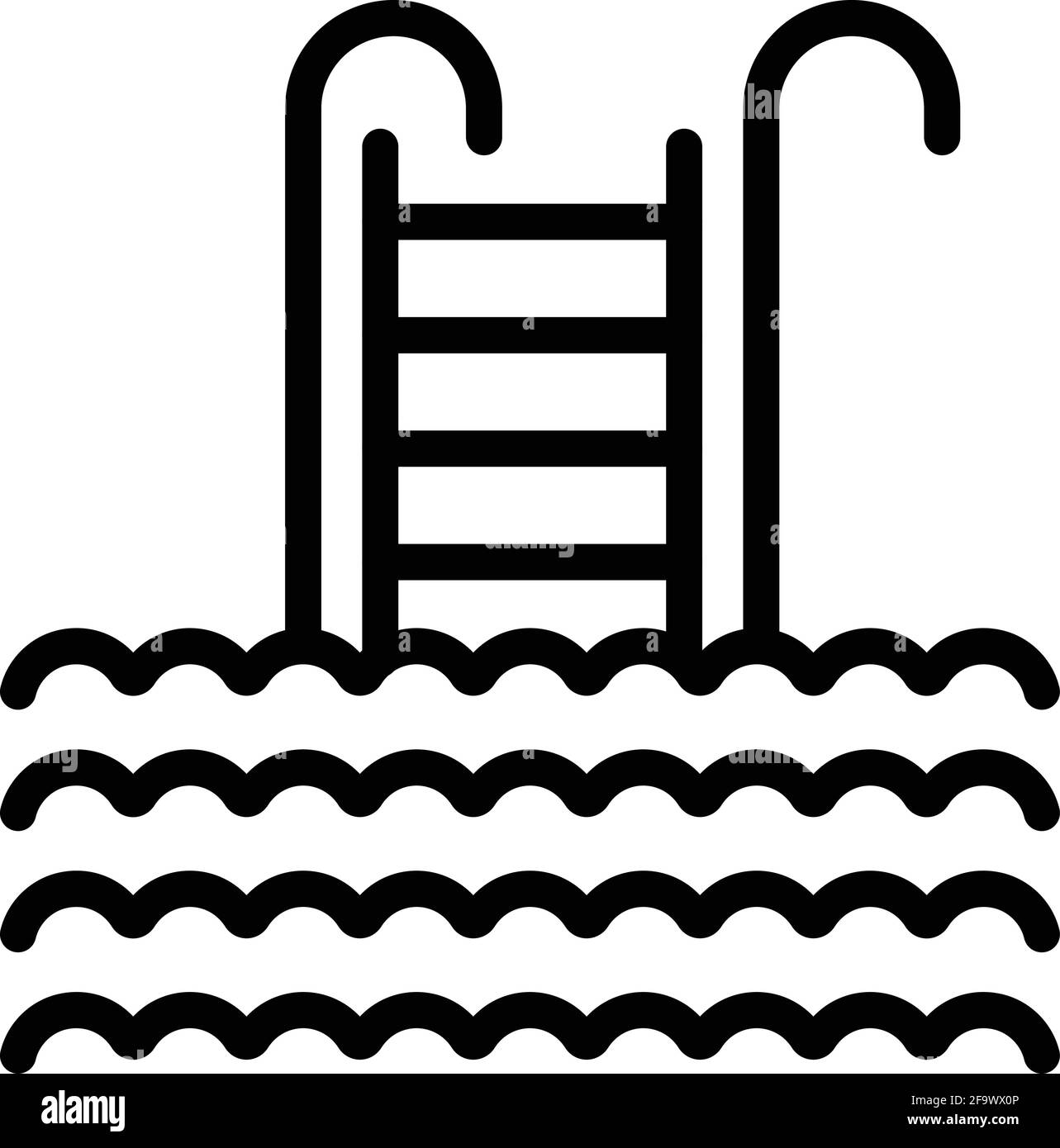 Hotel pool icon. Outline Hotel pool vector icon for web design isolated ...