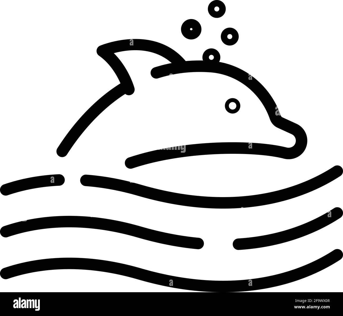 Sea dolphin icon. Outline Sea dolphin vector icon for web design ...
