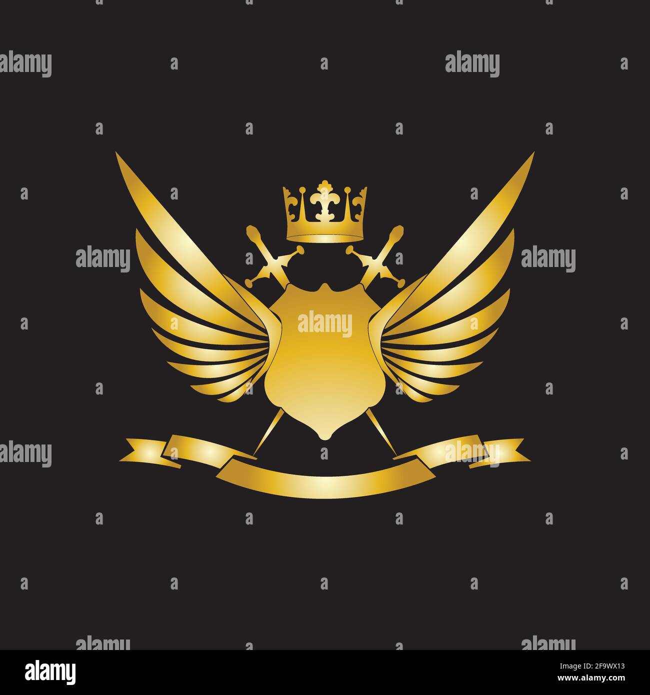 Gold shield and swords Stock Vector Images - Alamy