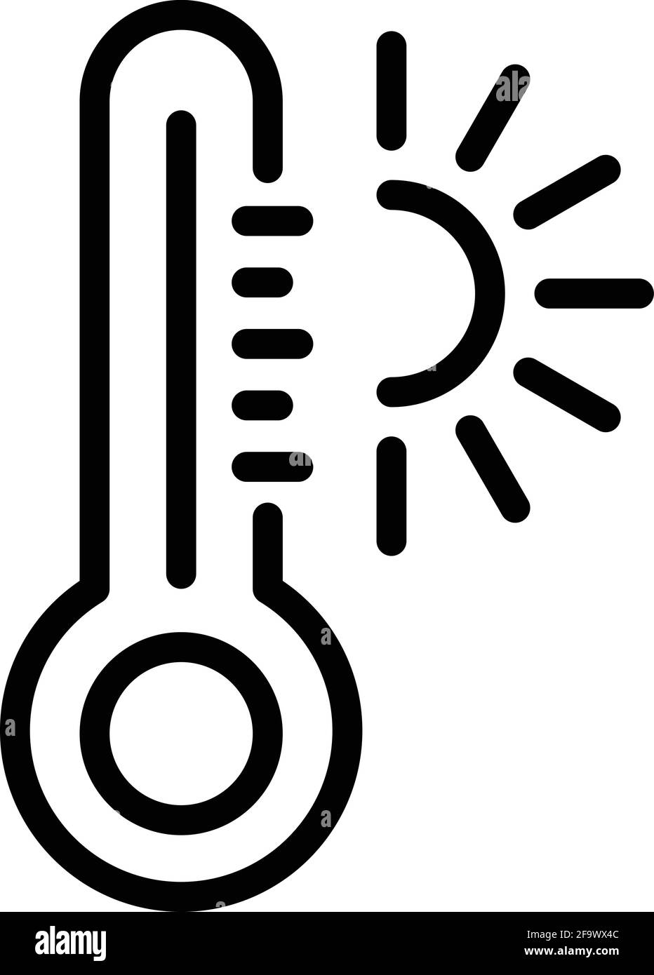 Hot summer icon. Outline Hot summer vector icon for web design isolated ...