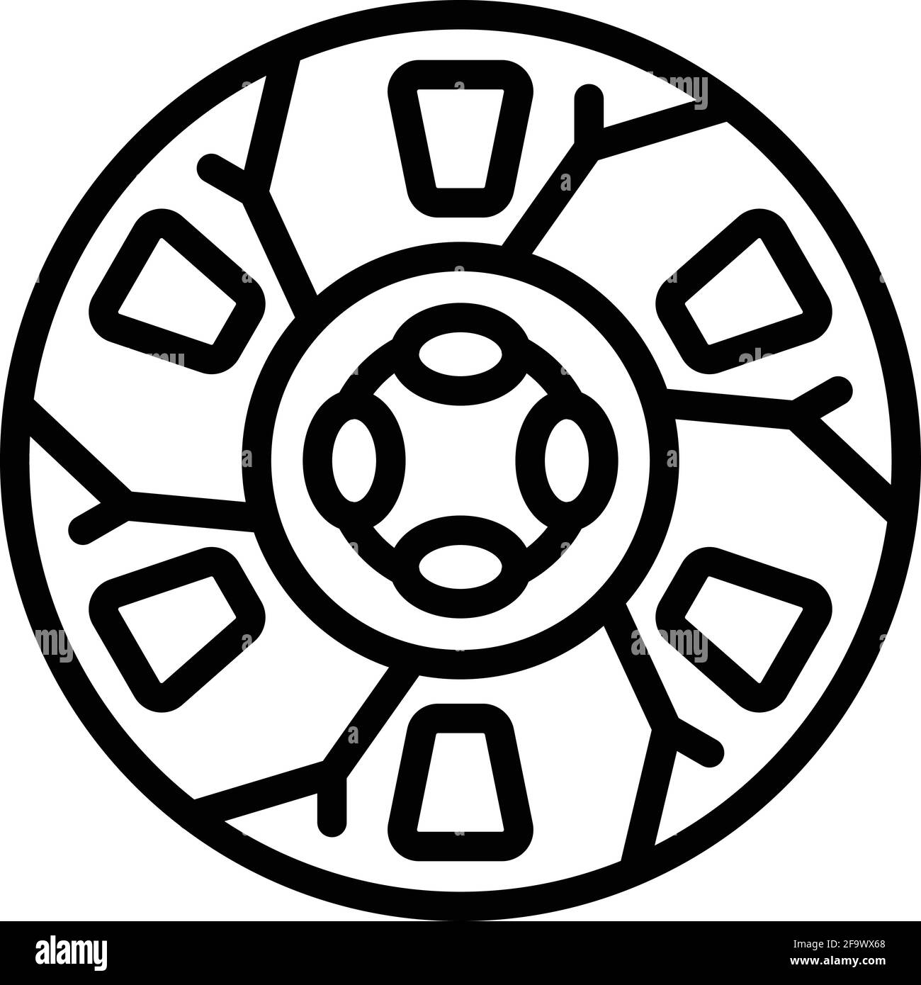 Clutch disc icon. Outline Clutch disc vector icon for web design ...