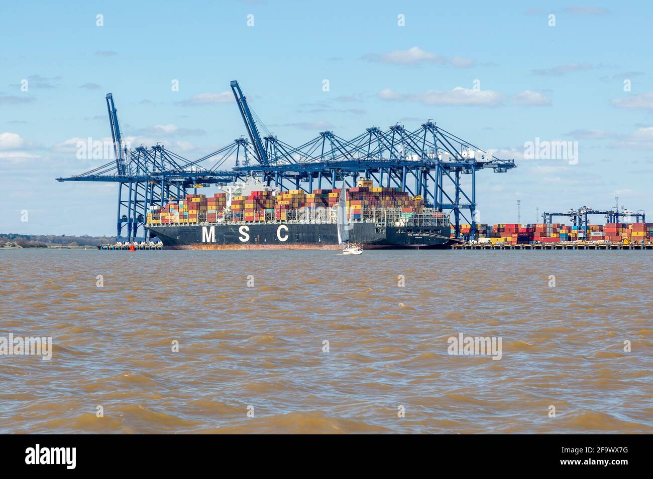MSC Maria Saveria container ship, Trinity Terminal, Port of Felixstowe ...