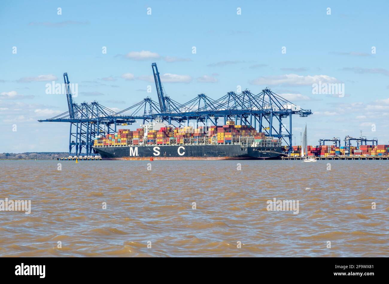 MSC Maria Saveria container ship, Trinity Terminal, Port of Felixstowe ...