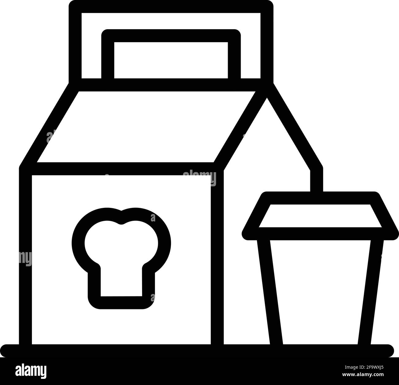 Delivery lunch icon. Outline Delivery lunch vector icon for web design ...