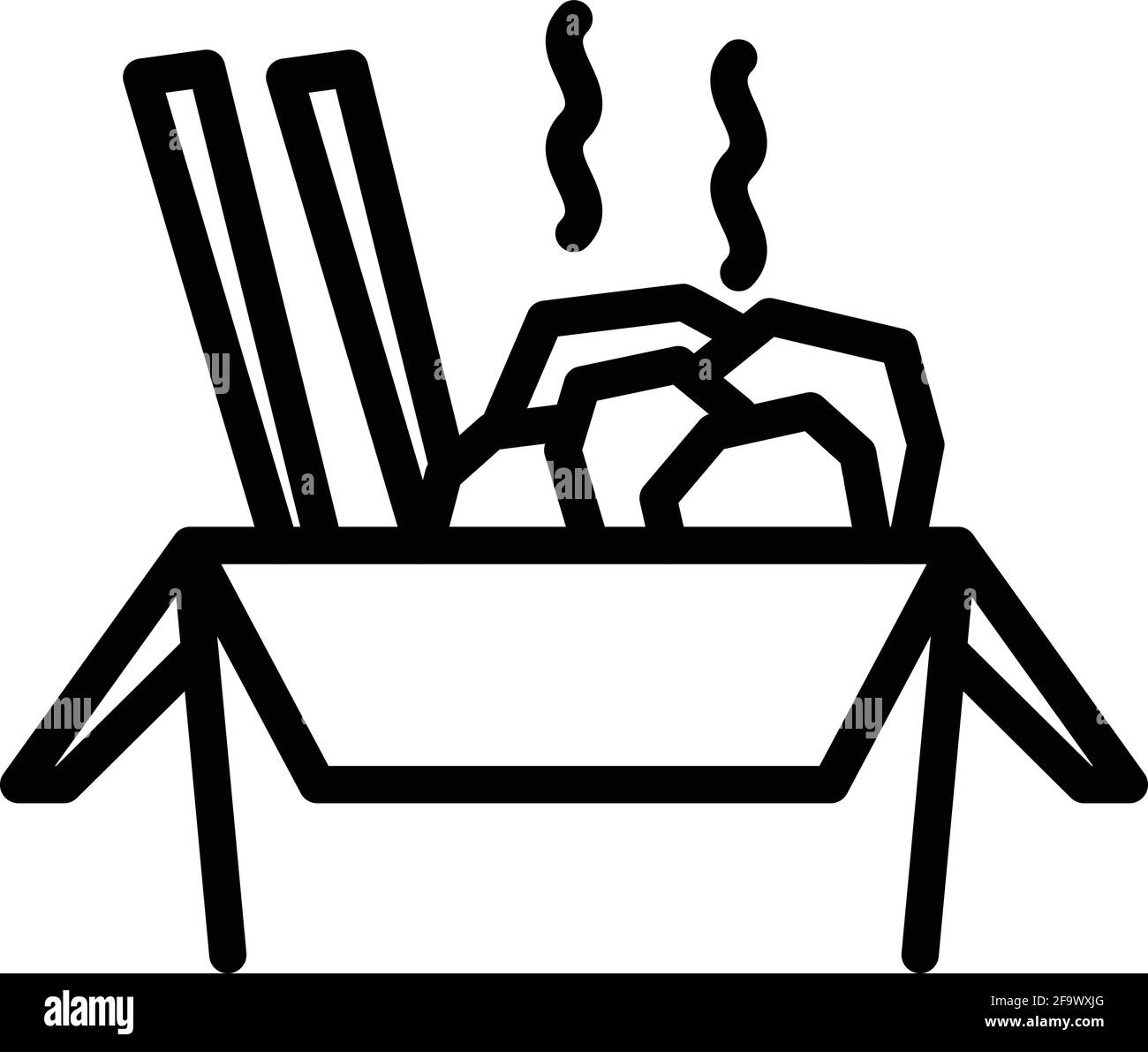 Asian box food icon. Outline Asian box food vector icon for web design ...