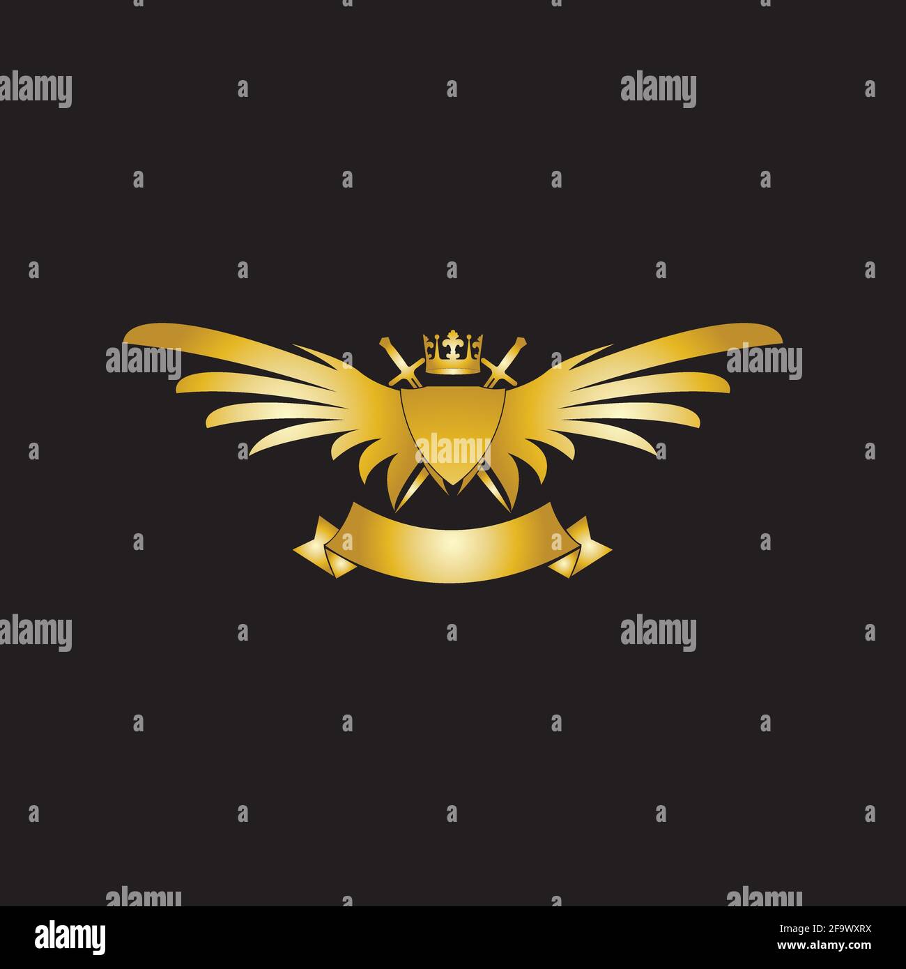 Gold shield and swords Stock Vector Images - Alamy