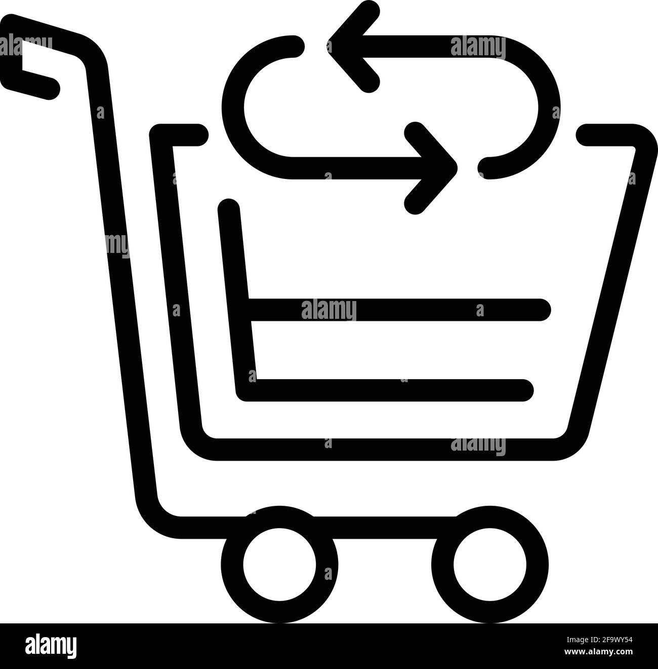 Cart return shopping icon. Outline Cart return shopping vector icon for ...