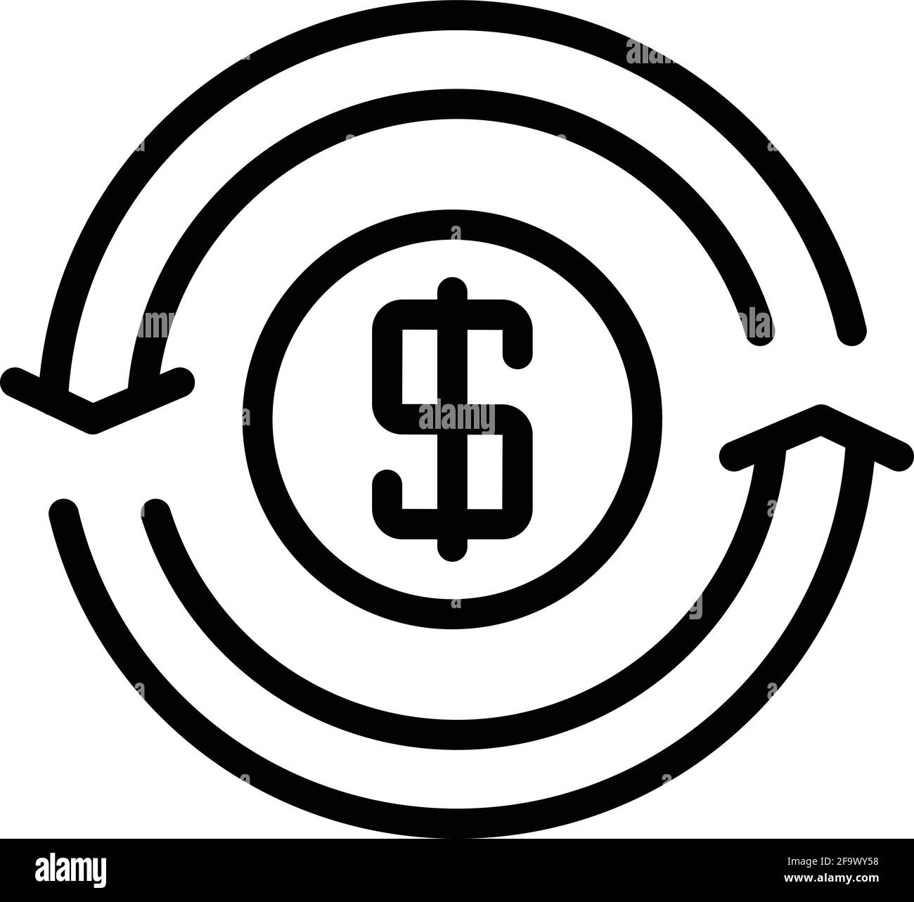 Return money icon. Outline Return money vector icon for web design ...