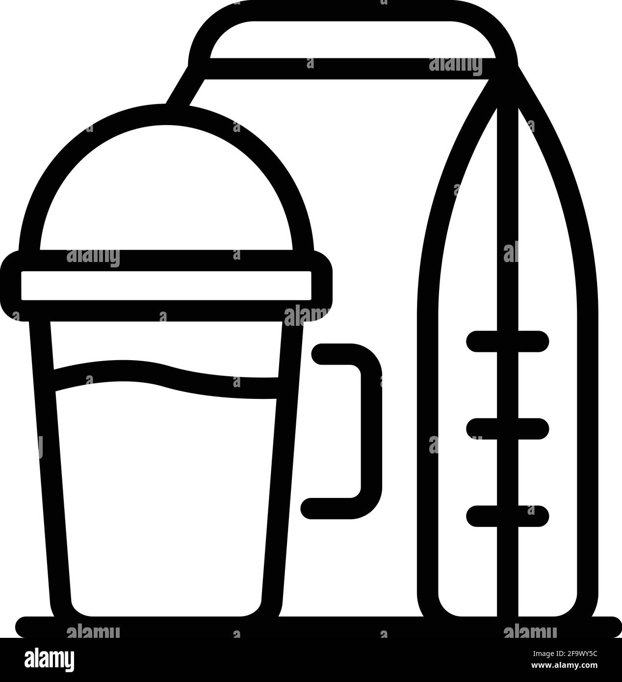 Food shop takeaway icon. Outline Food shop takeaway vector icon for web ...