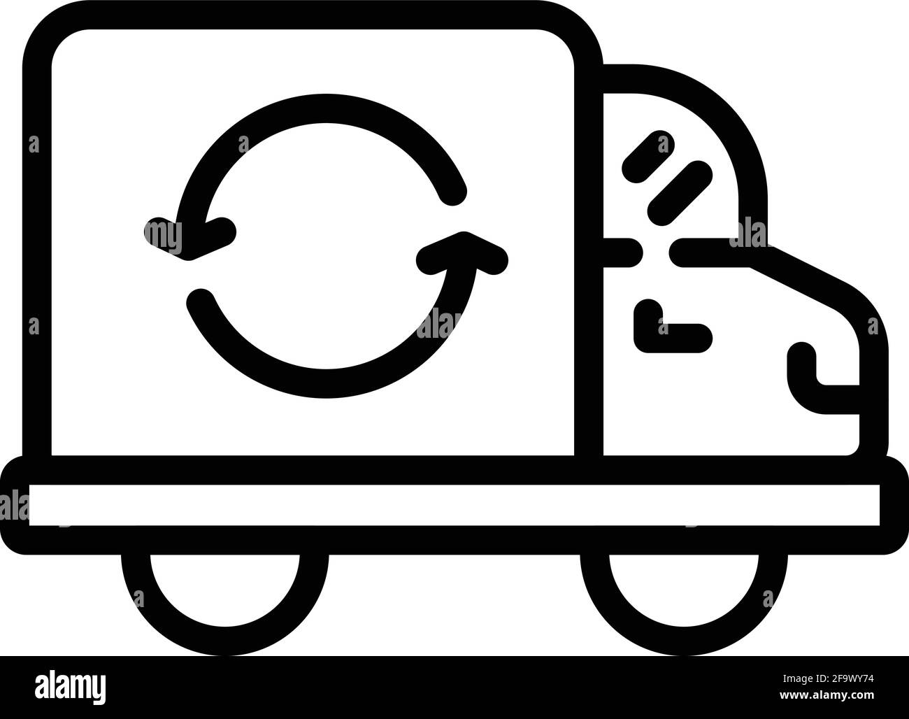 Return parcel car icon. Outline Return parcel car vector icon for web ...