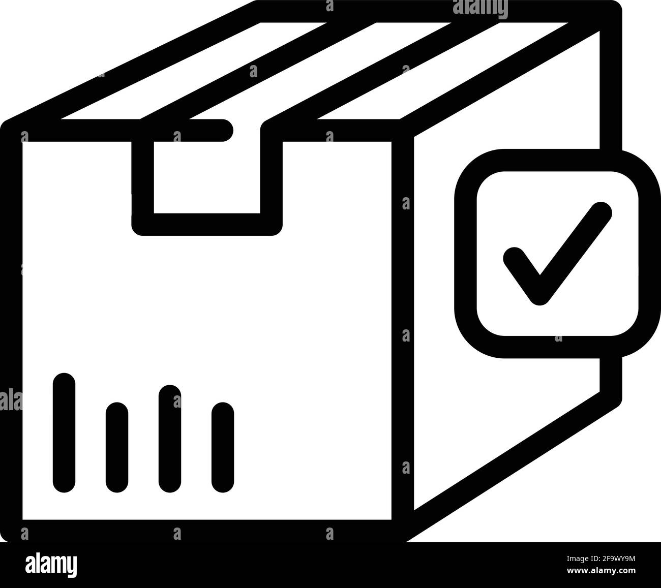 Delivered parcel icon. Outline Delivered parcel vector icon for web ...