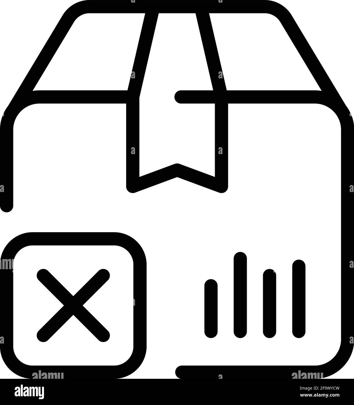 Declined parcel icon. Outline Declined parcel vector icon for web ...