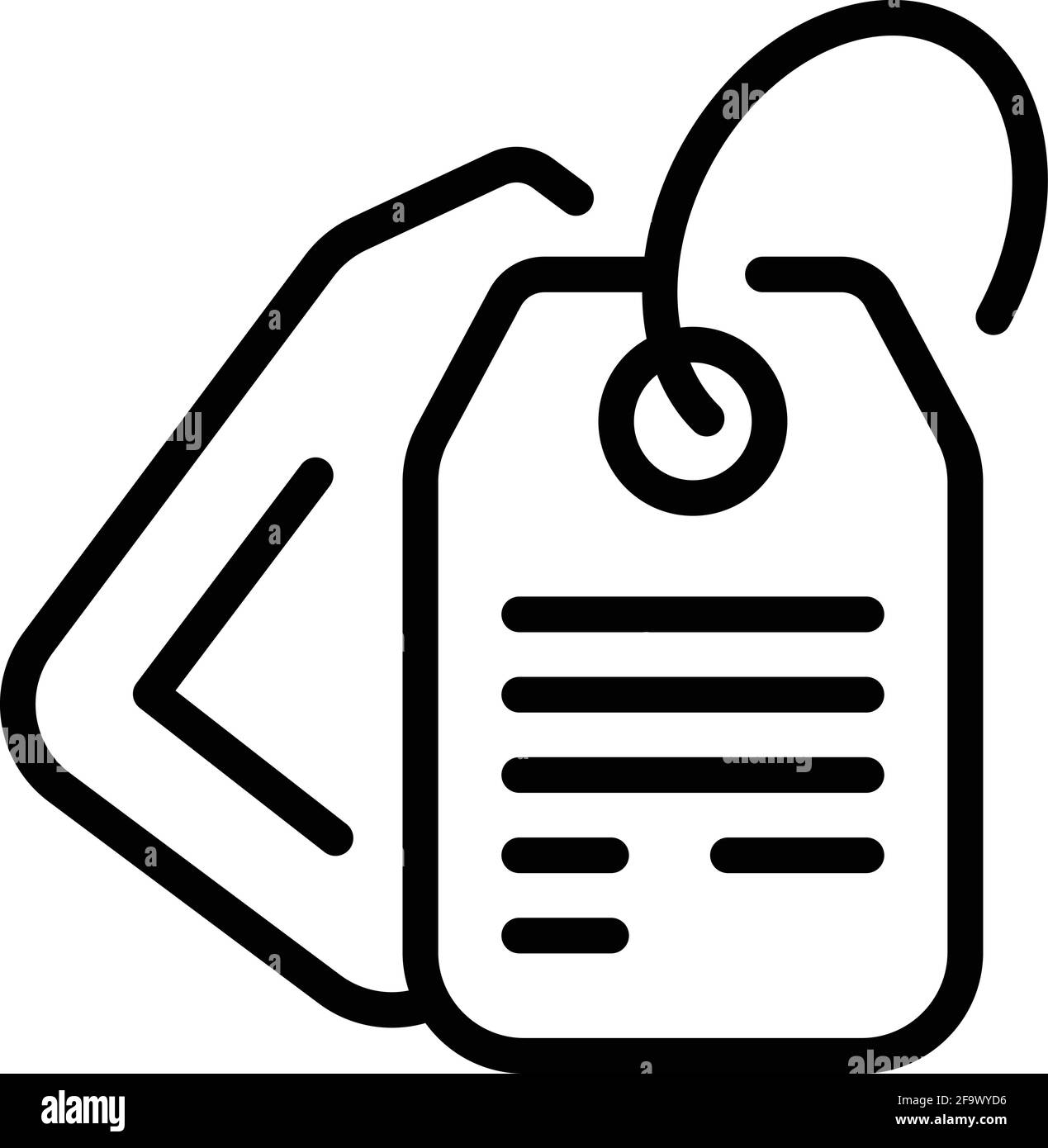 Parcel tag icon. Outline Parcel tag vector icon for web design isolated ...