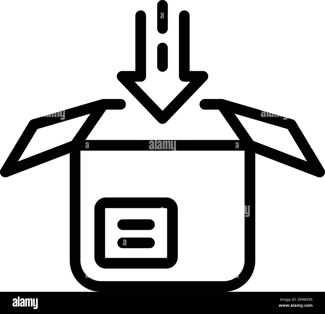 Open parcel icon. Outline Open parcel vector icon for web design ...