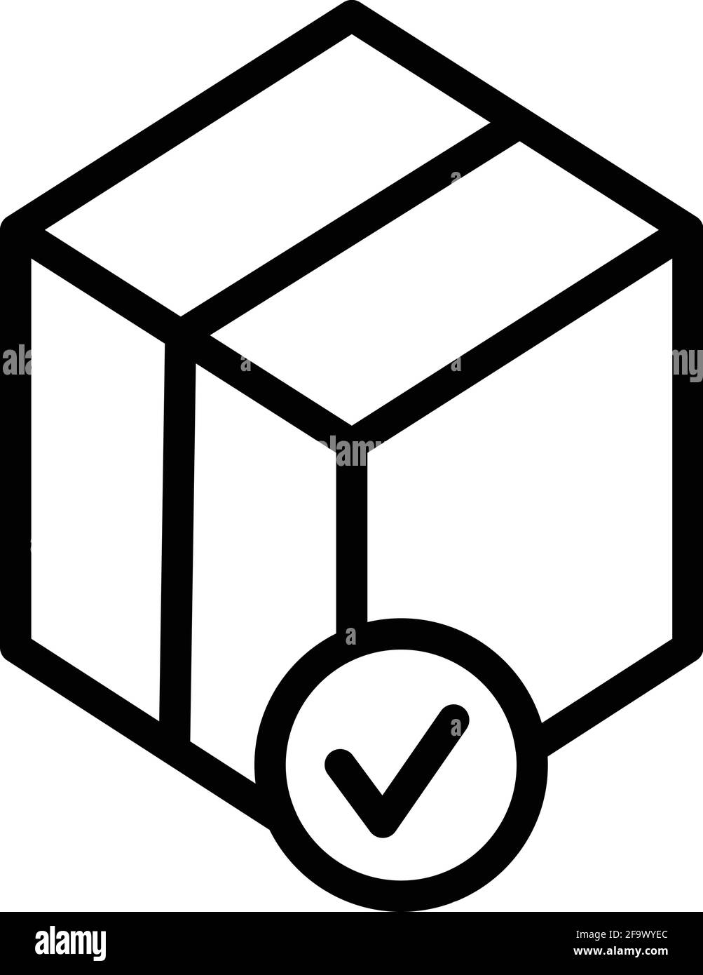 Approved cargo box icon. Outline Approved cargo box vector icon for web ...