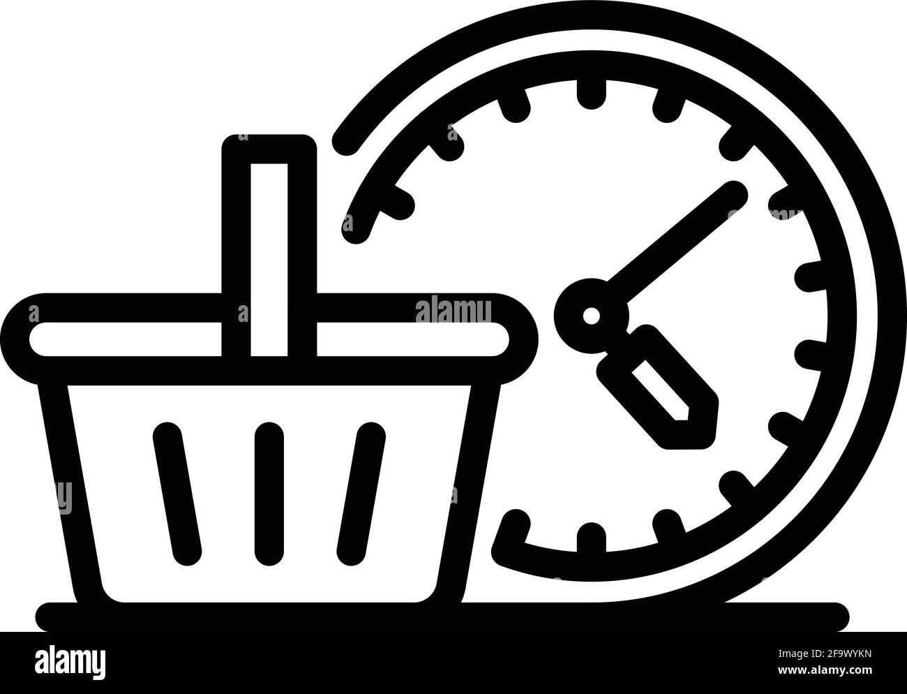 Shopping time icon. Outline Shopping time vector icon for web design ...