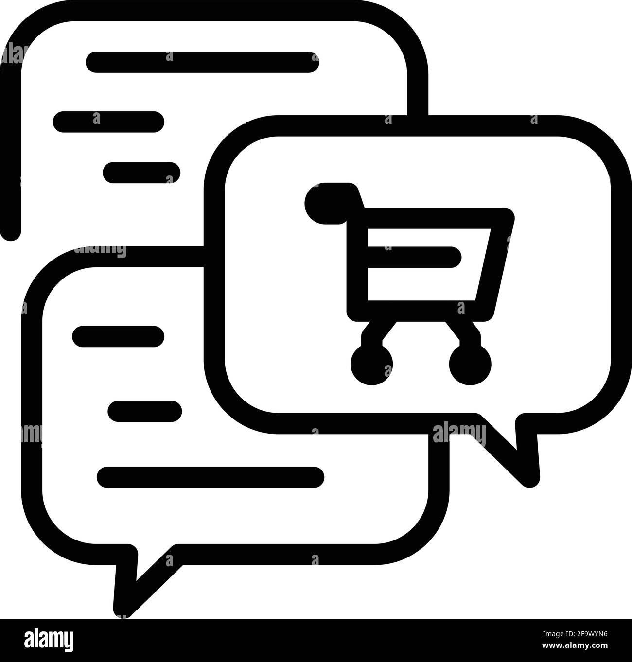 Shopping chat icon. Outline Shopping chat vector icon for web design ...
