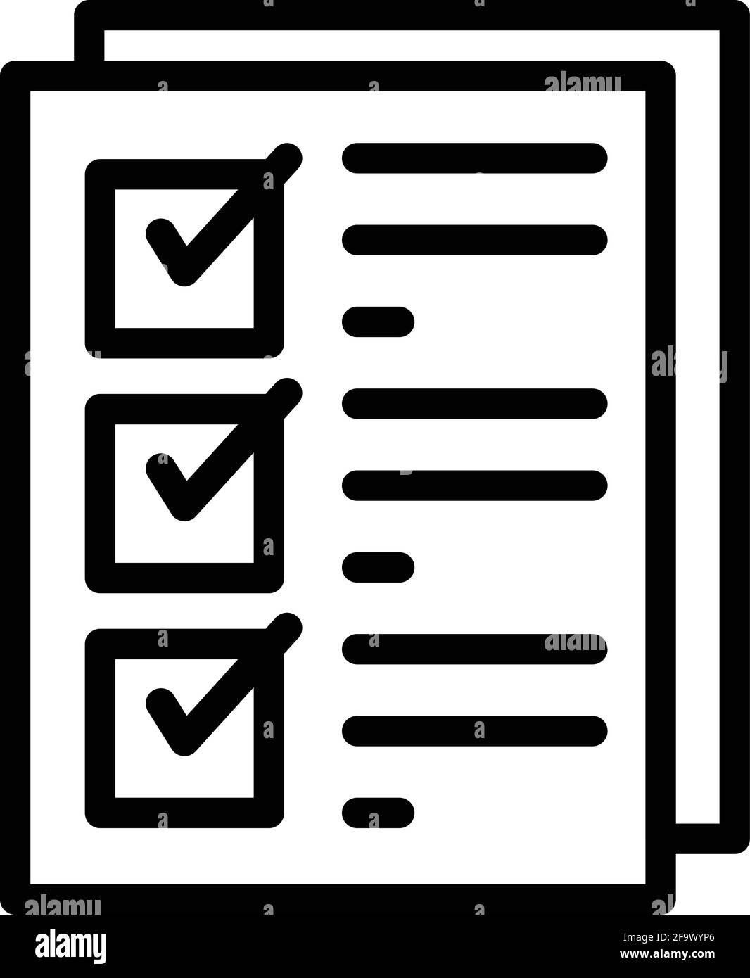 Shopping checklist icon. Outline Shopping checklist vector icon for web ...