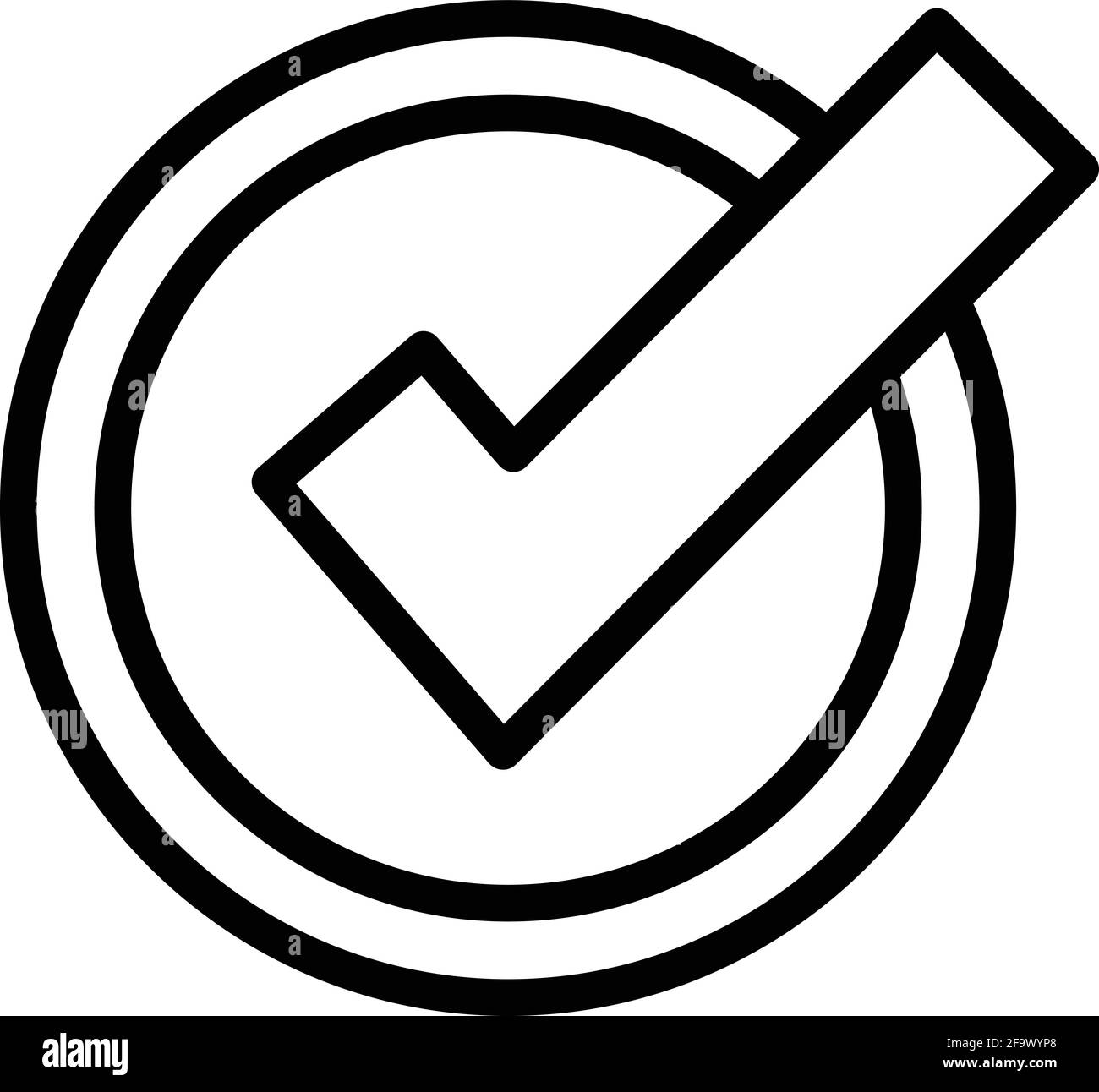 Check mark icon. Outline Check mark vector icon for web design isolated ...