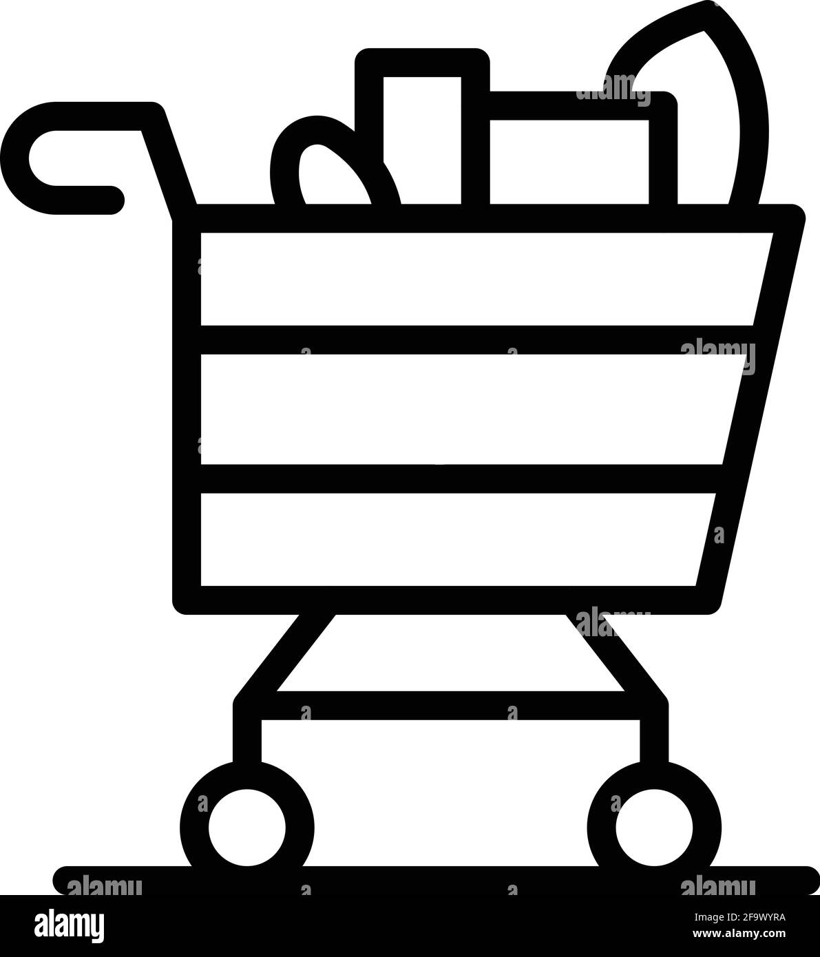 Shopping cart icon. Outline Shopping cart vector icon for web design ...