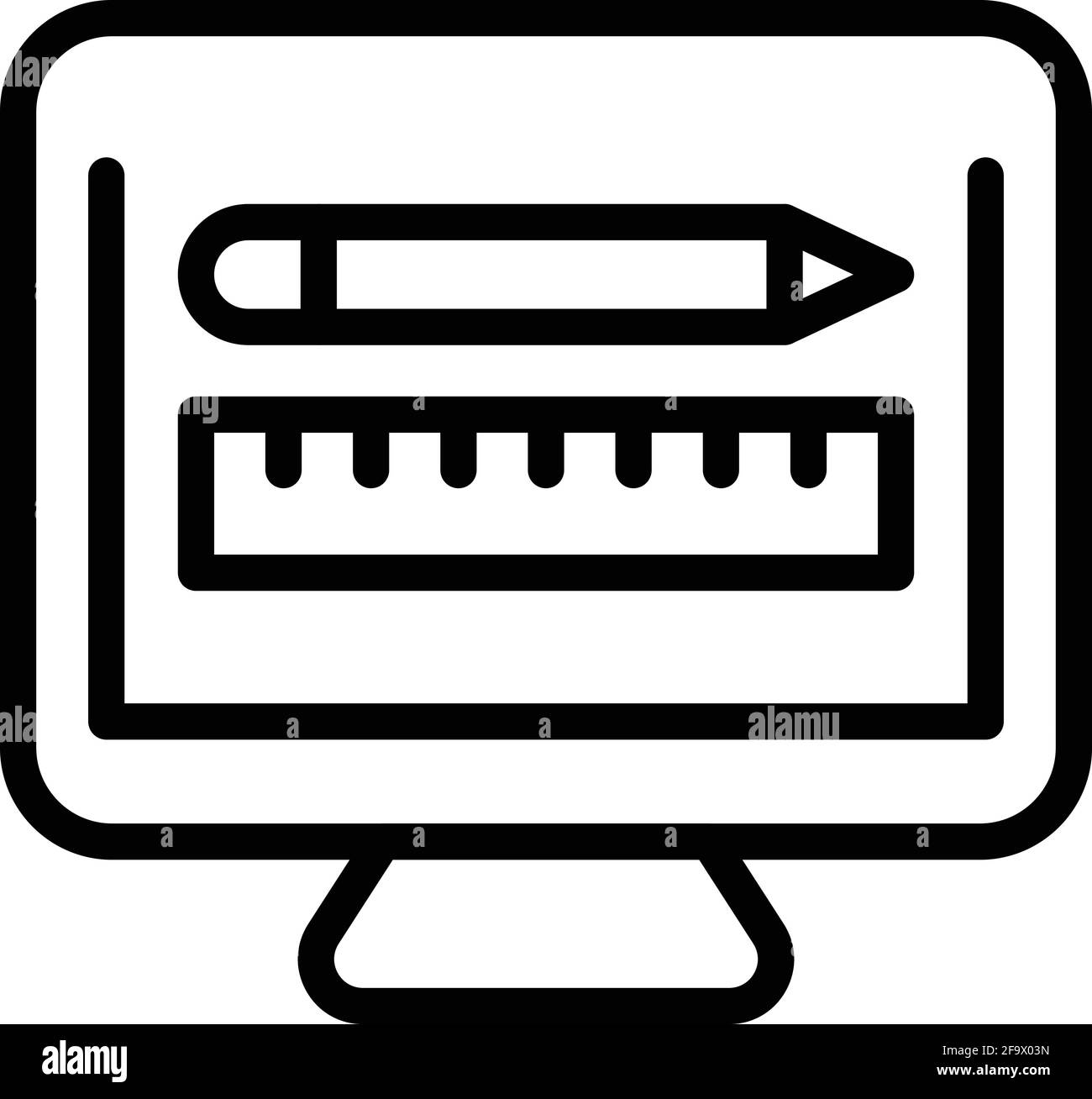 Monitor education icon. Outline Monitor education vector icon for web ...