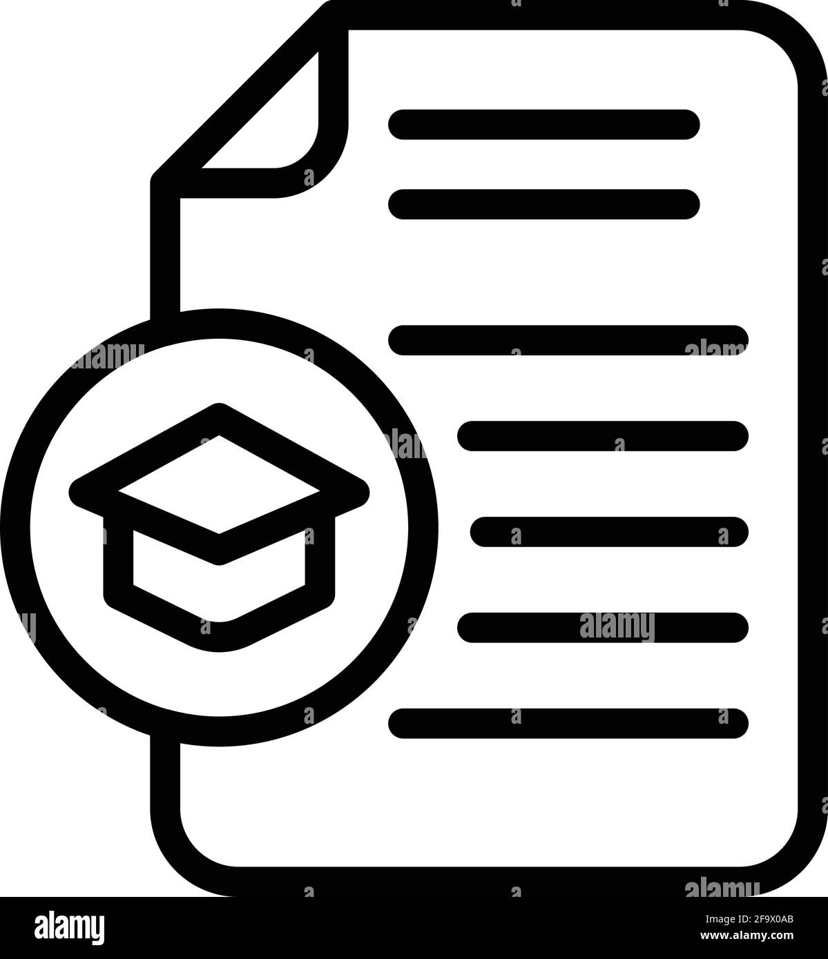 Graduation thesis icon. Outline Graduation thesis vector icon for web ...