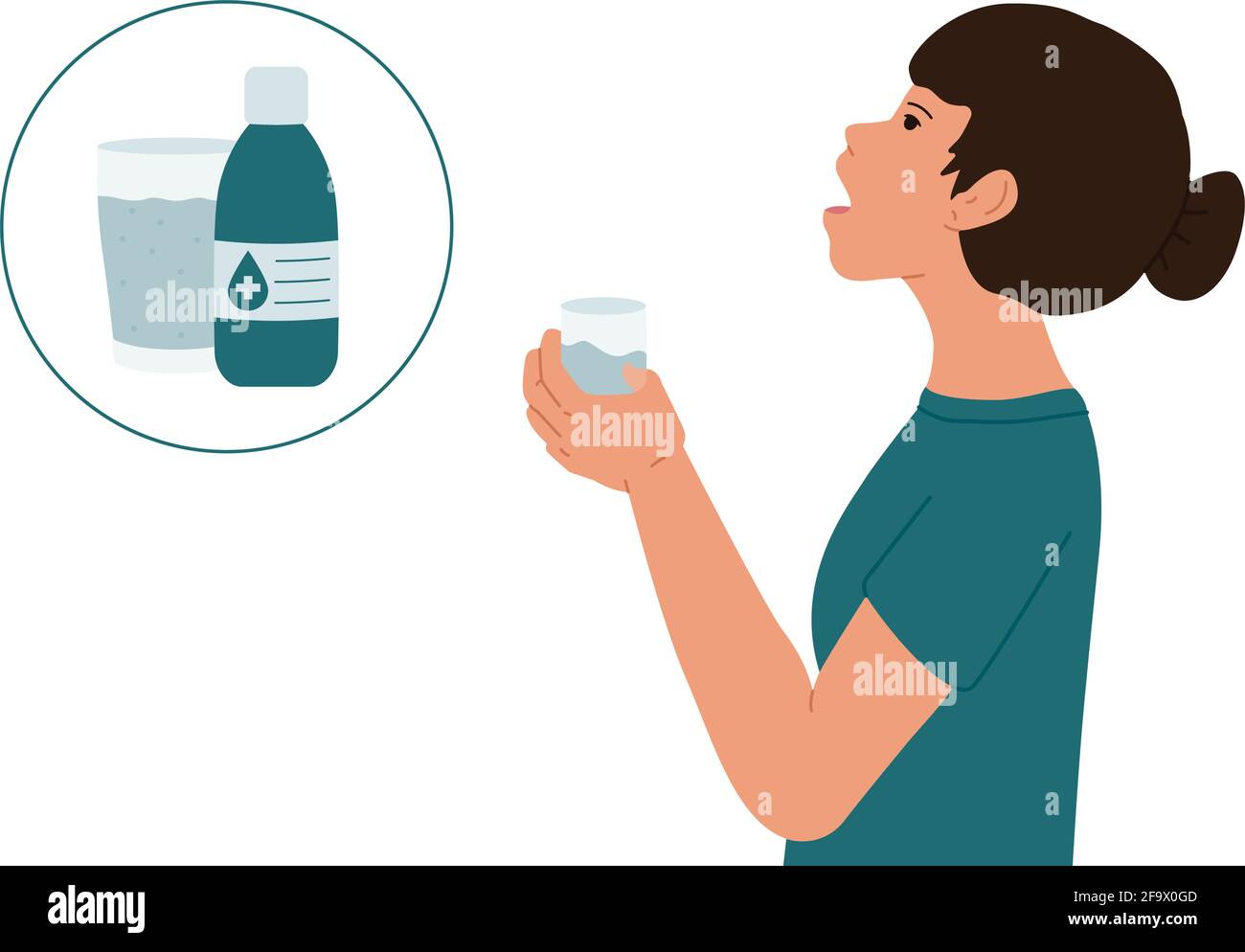 Woman rinse mouth Stock Vector Images - Alamy