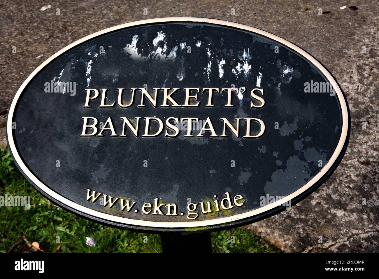 Sign Plunkett’s Bandstand. The Victorian bandstand was erected in 1895 ...