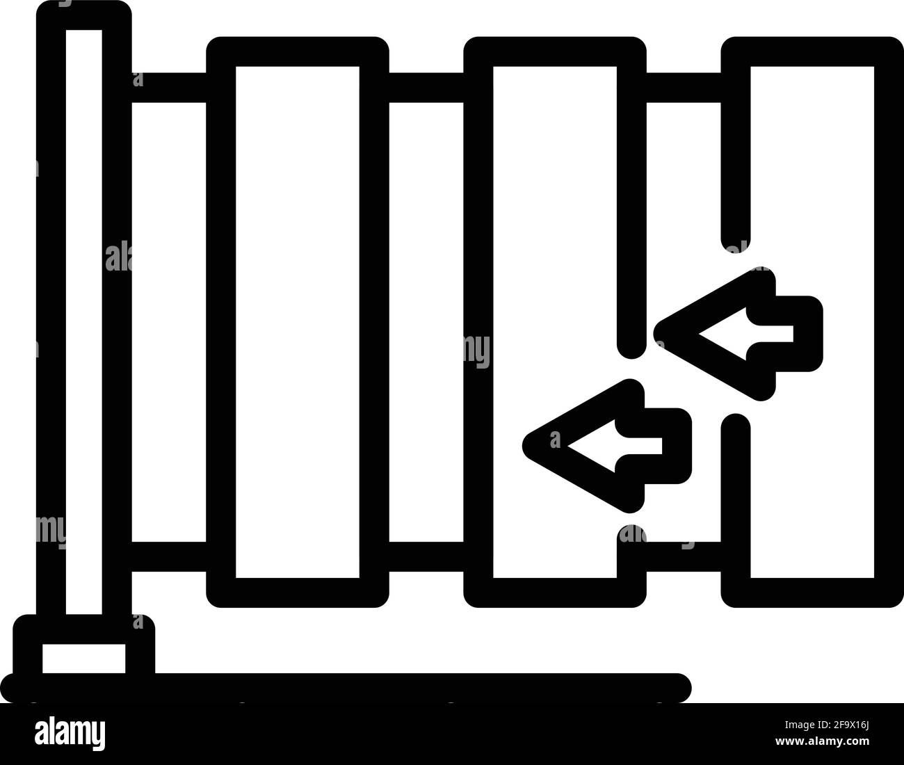 Smart gate opener icon. Outline Smart gate opener vector icon for web ...